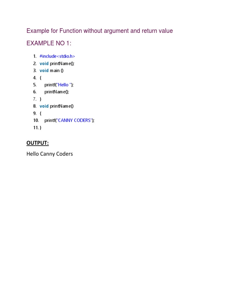 Functions Code Pdf Parameter Computer Programming Computer