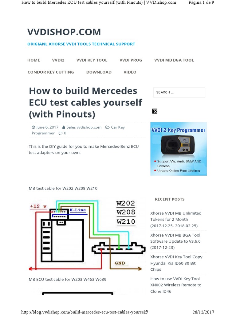 Build Mercedes Ecu Test Cables Yoursel | PDF | Mercedes Benz | Computer ...