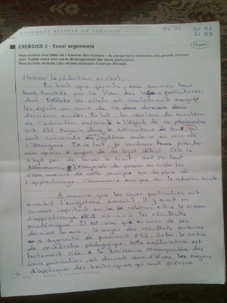 Lettre Au Courrier Des Lecteurs - Les Cours Particuliers | PDF