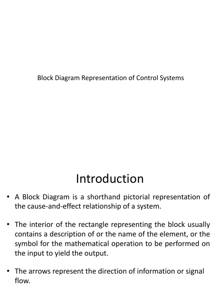 Block Diagram Representation of Control Systems | PDF | Control Theory | Cybernetics