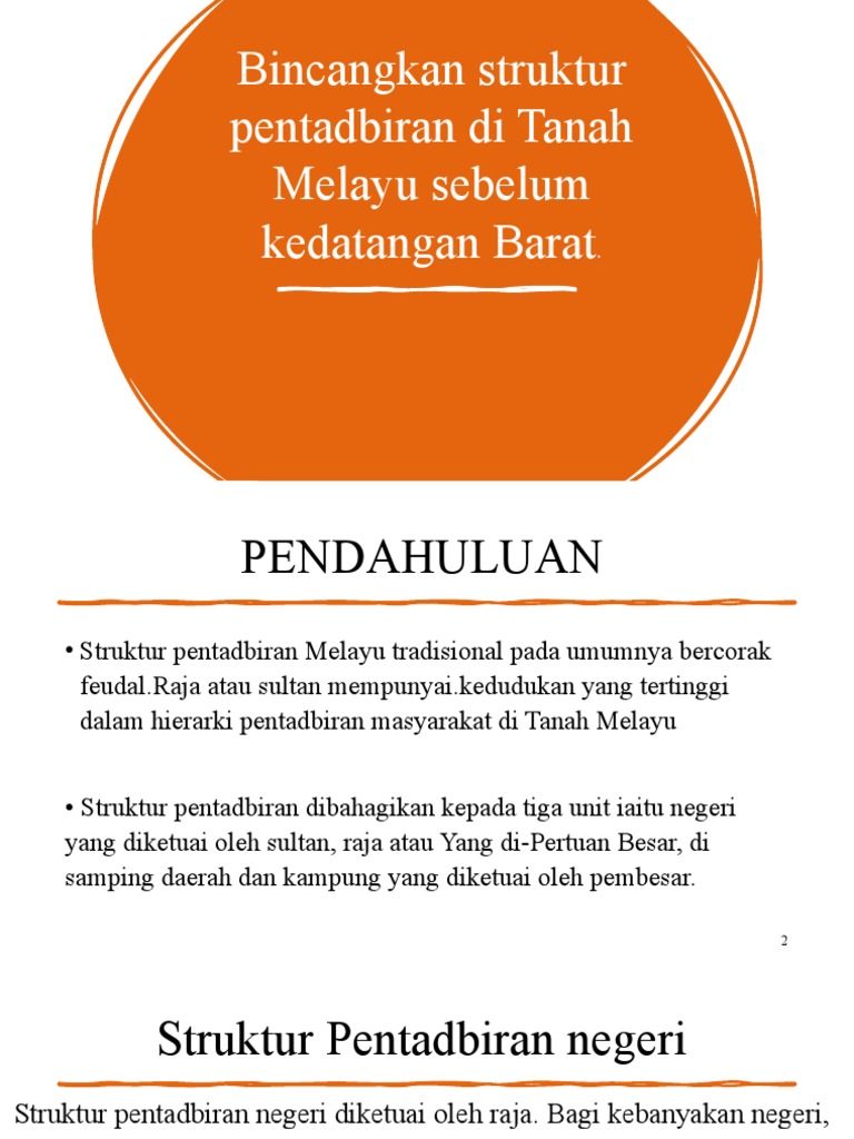 Struktur Pentadbiran Di Tanah Melayu | PDF