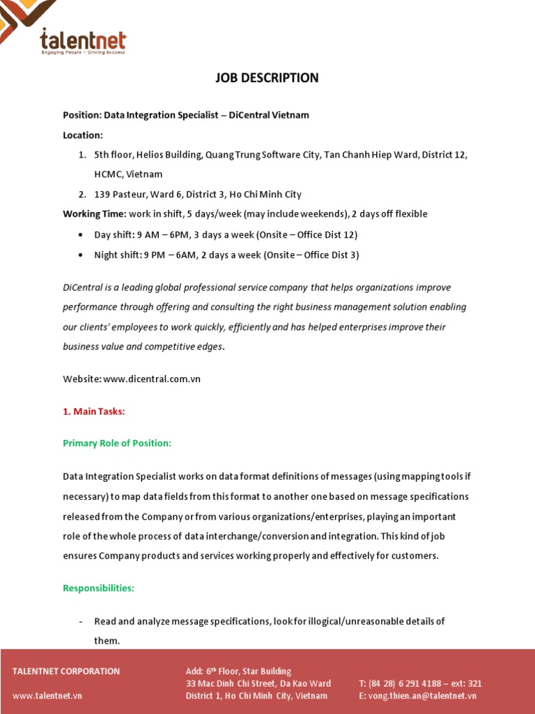 DiCentral JD Data Integration Specialist | PDF | Information Technology ...