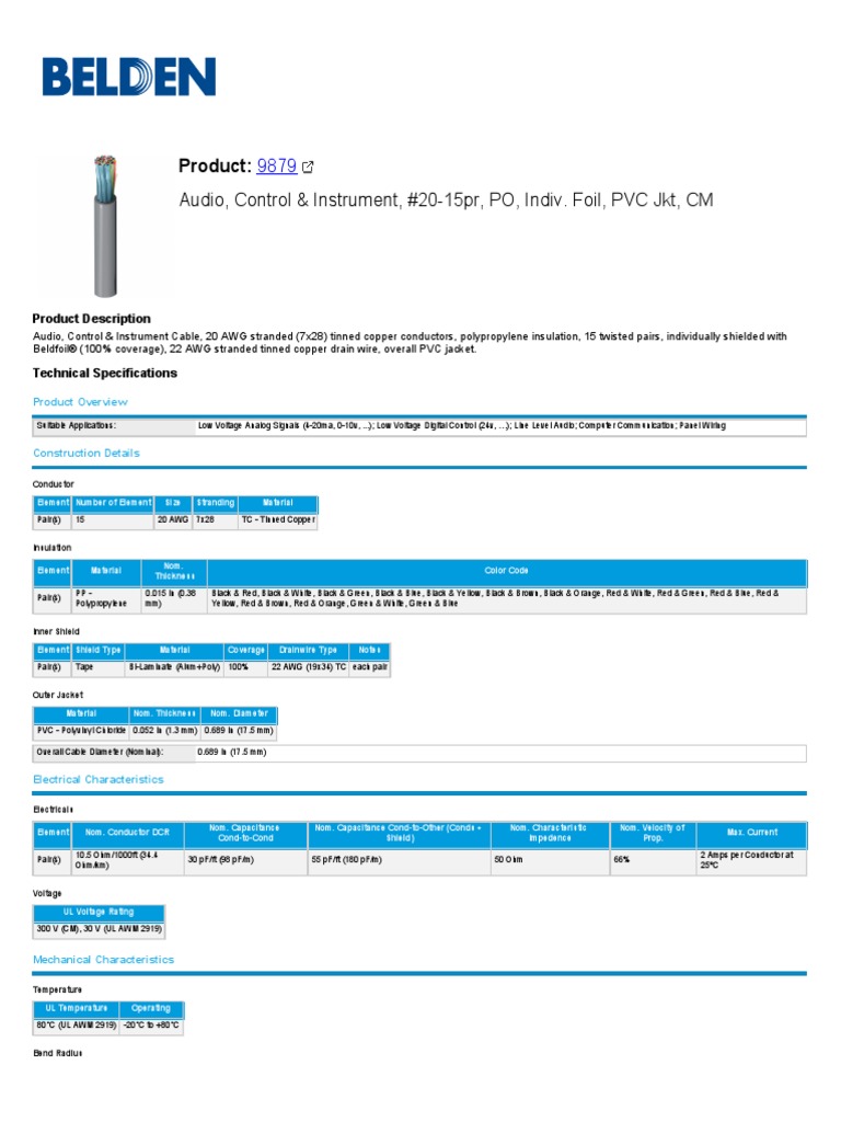 Control and Signal Cable 300V | PDF | Manufactured Goods | Electrical ...