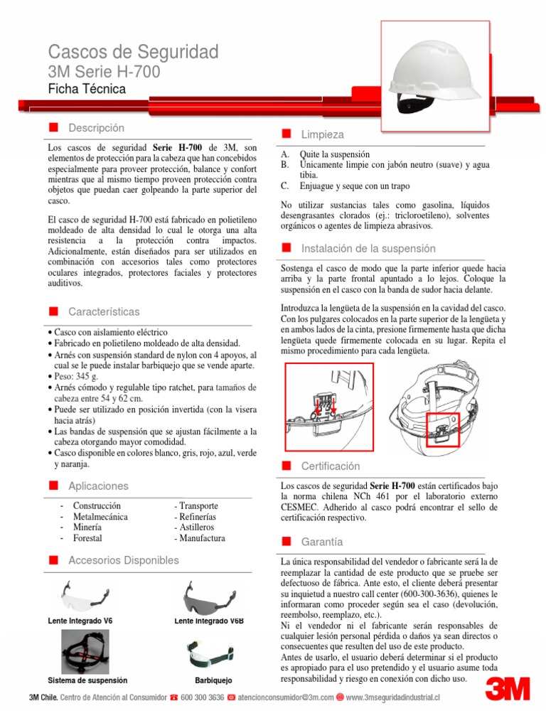 FT Casco 3M Serie H-700 | PDF | Casco