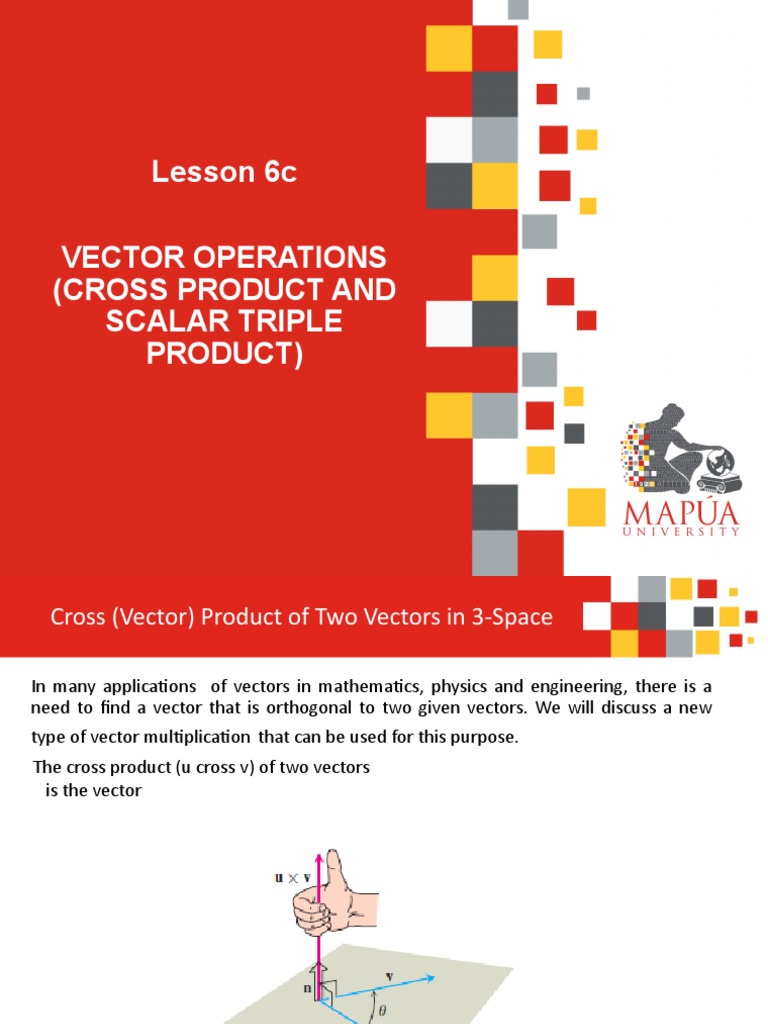 Lesson 6c Vectors Operations (Cross Product and Scalar Triple Product) | PDF | Euclidean Vector ...