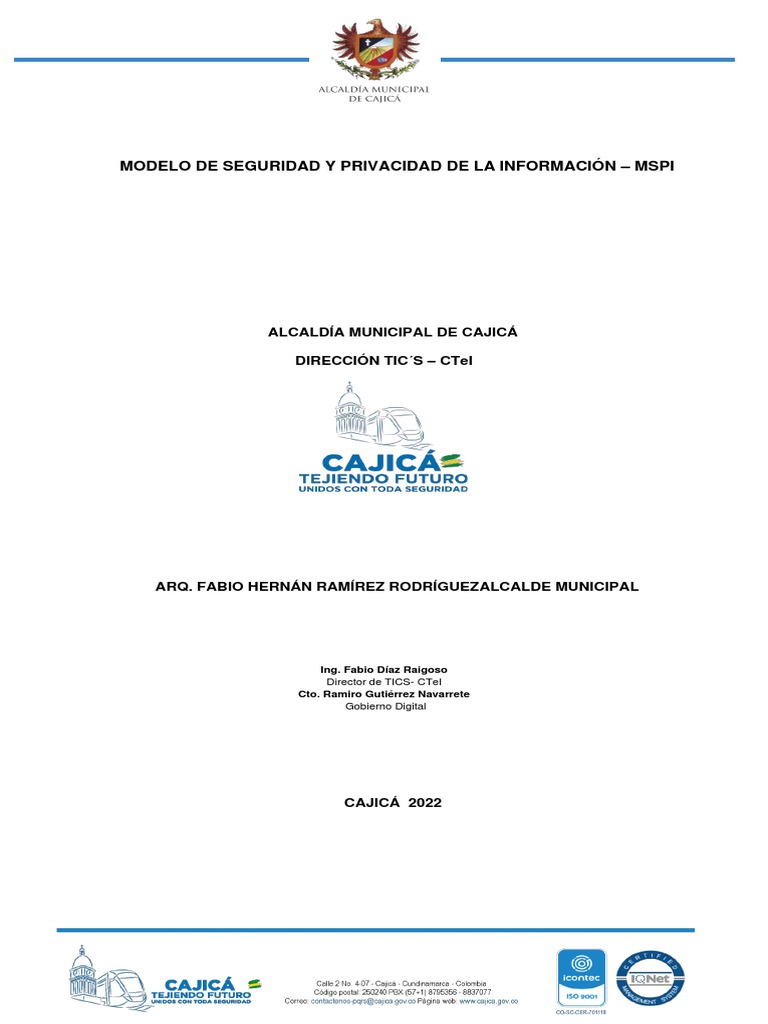 Modelo de Seguridad y Privacidad de La Informacion - Mspi 2022 | PDF ...