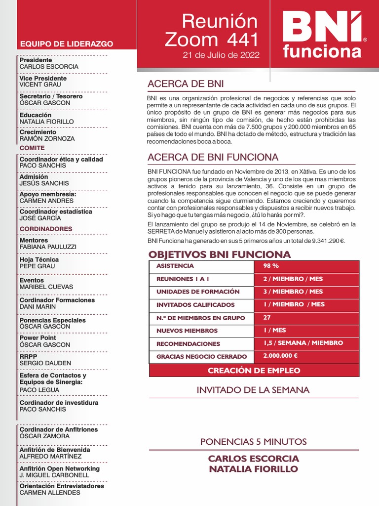 Informe BNI 21-07-2022 | PDF