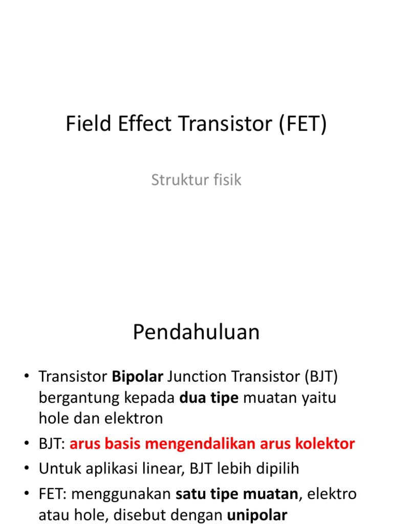Struktur dan Fungsi JFET dalam FET | PDF