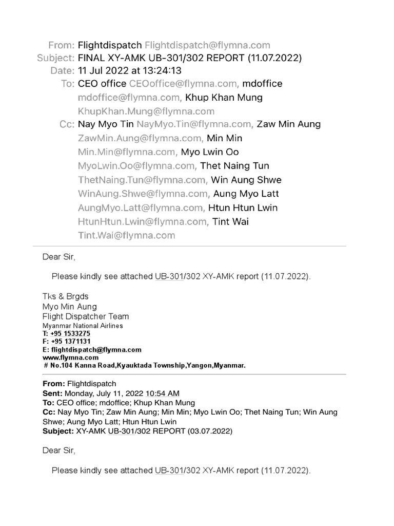 FINAL XY-AMK UB-301302 REPORT (11.07.2022) | PDF | Myanmar