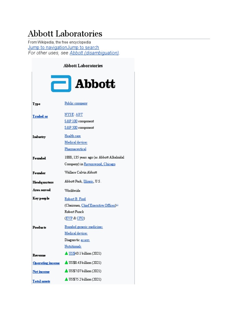 Abbott Laboratories | PDF | Wellness
