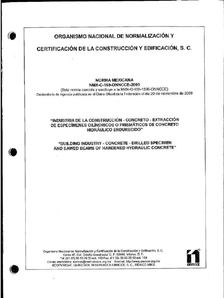 NMX C 169 Onncce | PDF