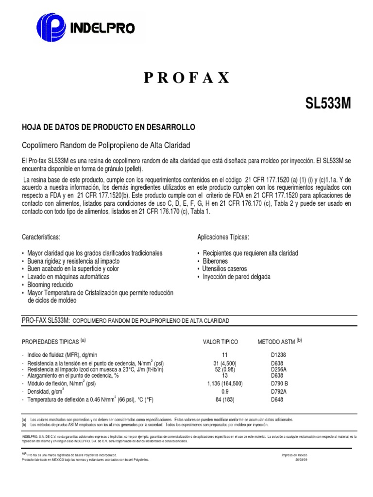 PP sl533m Profax Indelpro | PDF