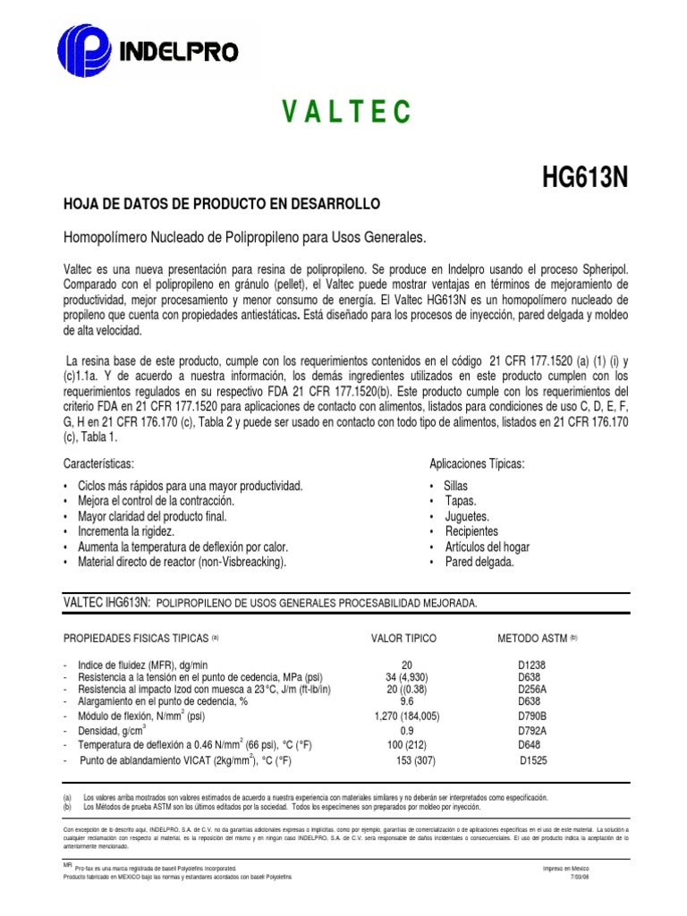 Indelpro Valtec HG613N | PDF | Química