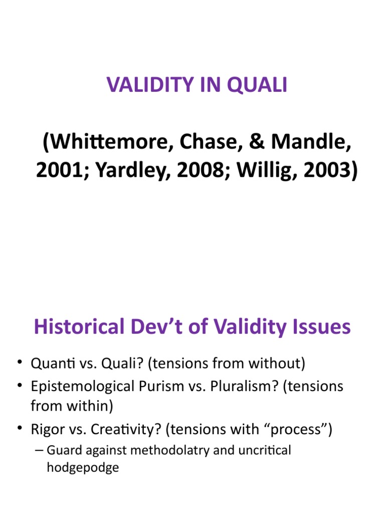 Validity in Quali | PDF | Qualitative Research | Qualia
