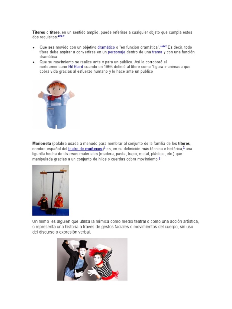 titeres, marionetas | PDF