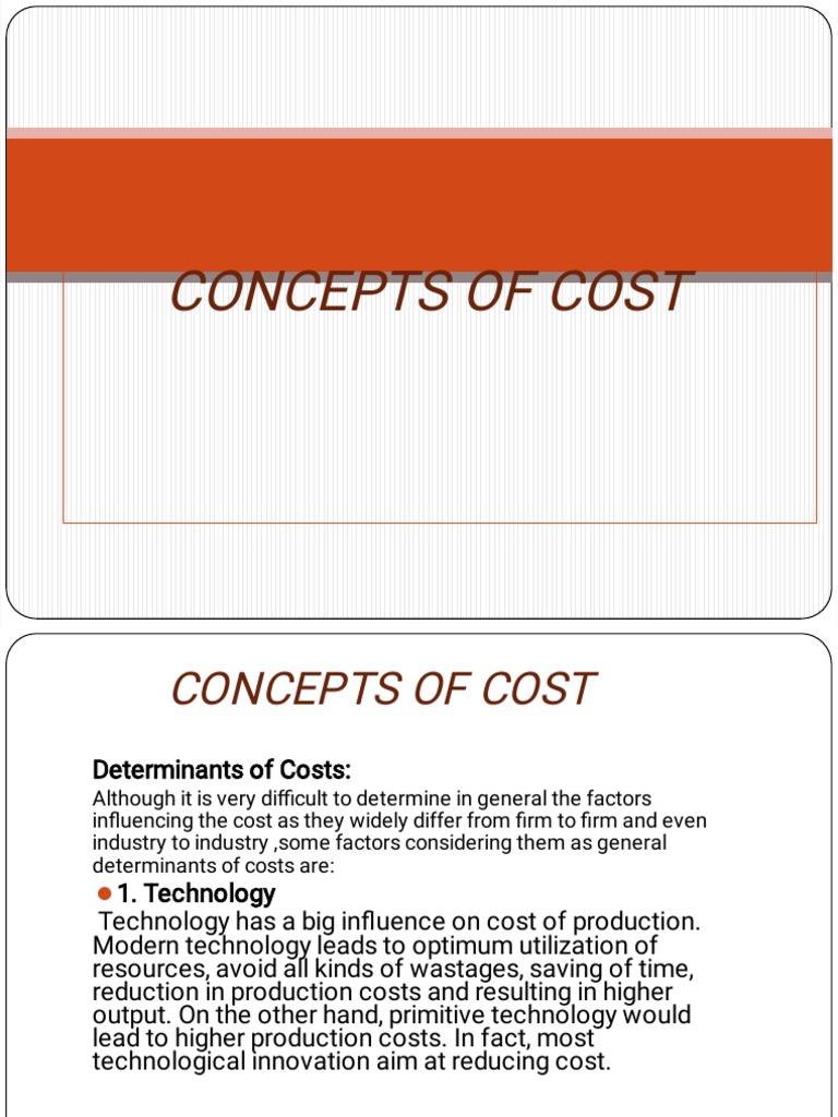 Determinants of Costs and Cost Function | PDF | Long Run And Short Run ...