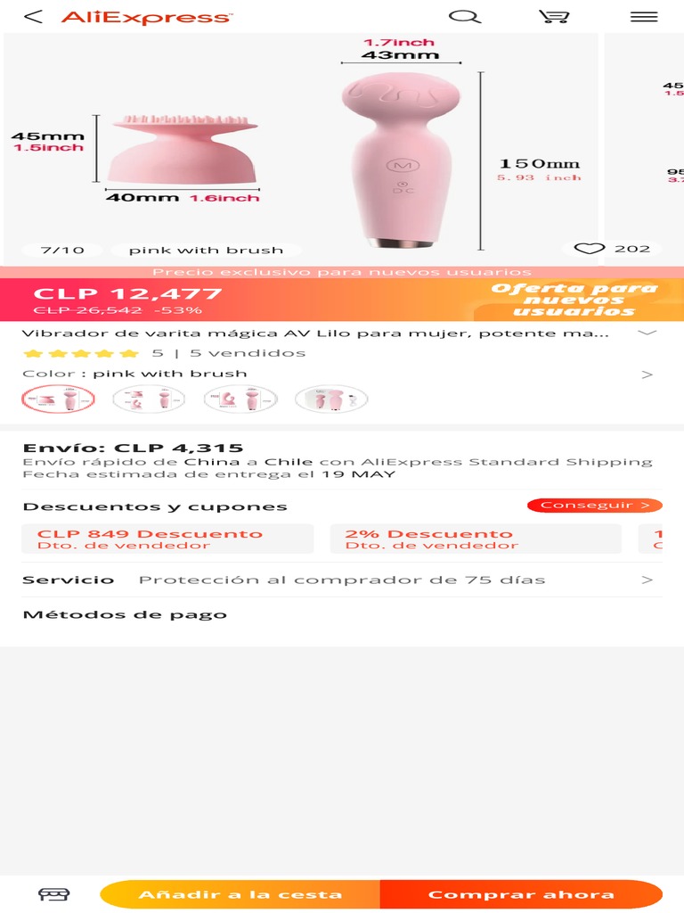 Vibrador de Varita Mágica AV Lilo para Mujer, Potente Masajeador de Clítoris, Producto Erótico ...