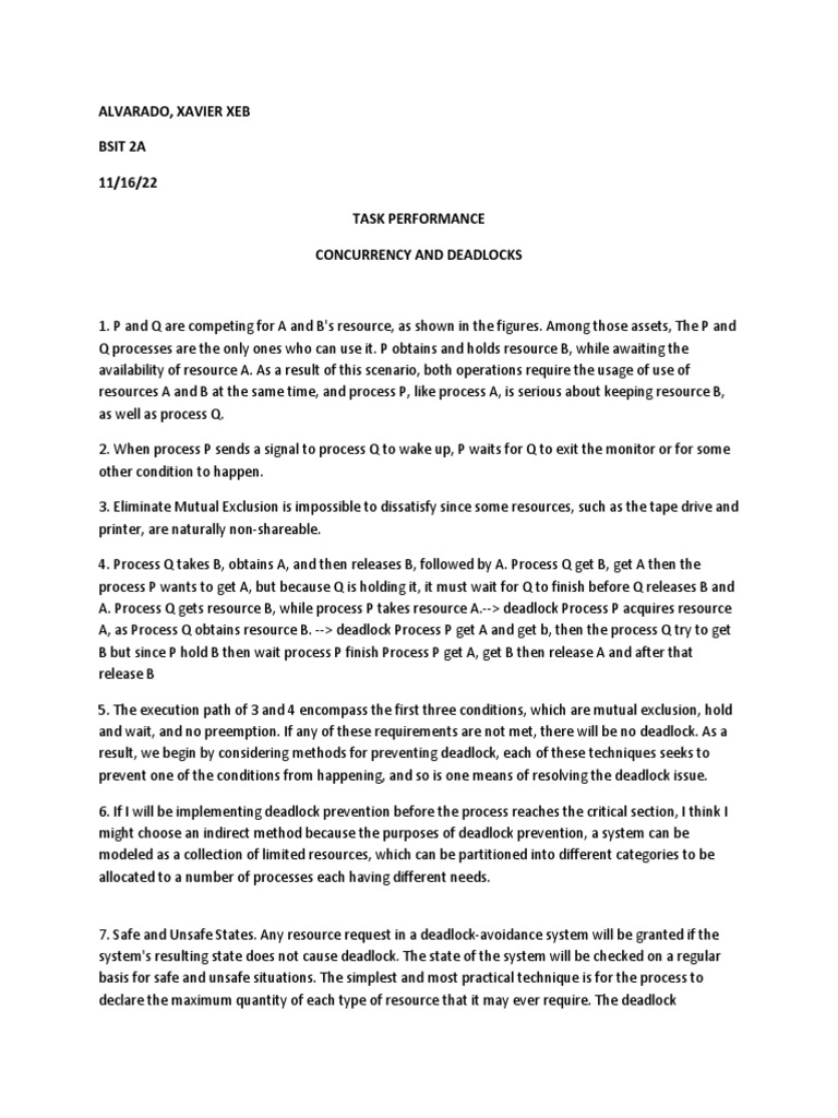 Alvarado 04 TP Concurrency Deadlocks | PDF | Information Technology Management | Computer ...