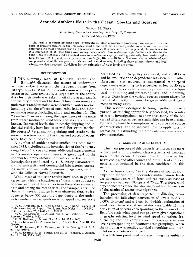 Wenz | PDF | Spectrum | Physical Phenomena