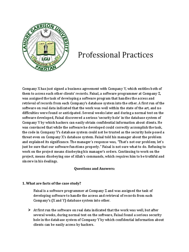 Professional Practices Assignment Pdf Databases Vulnerability Computing 