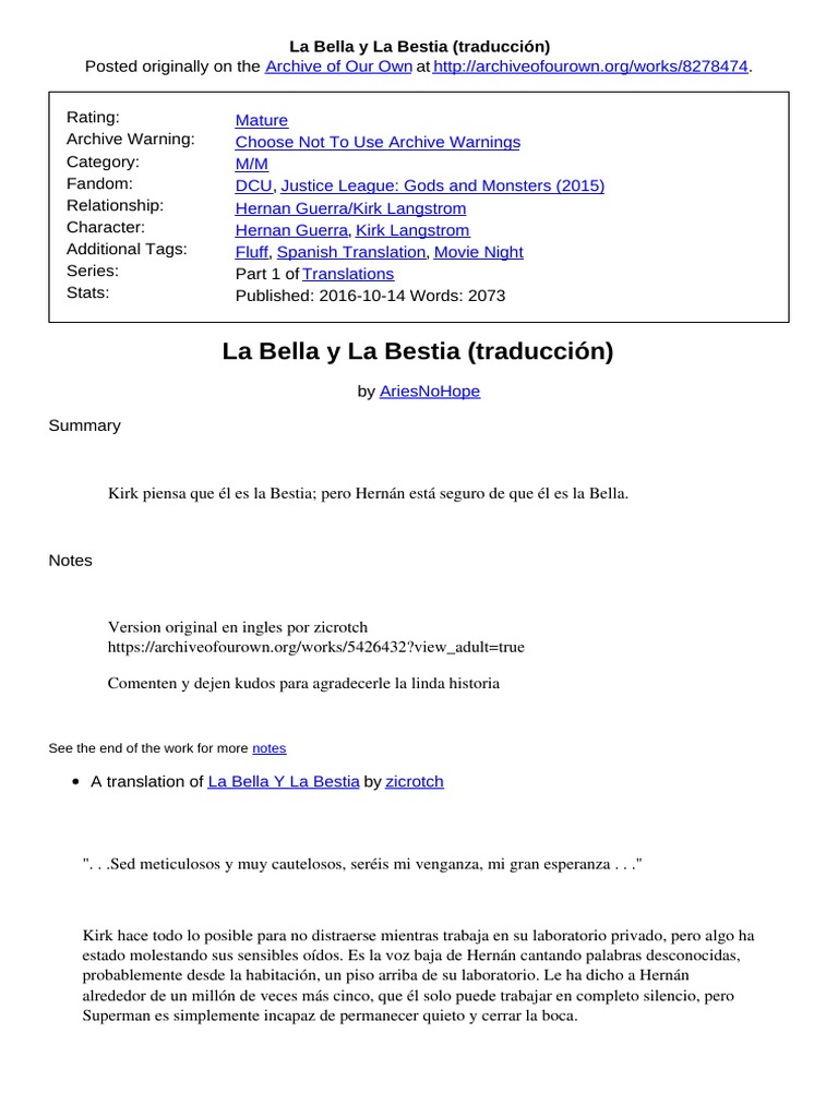 La Bella y La Bestia | PDF