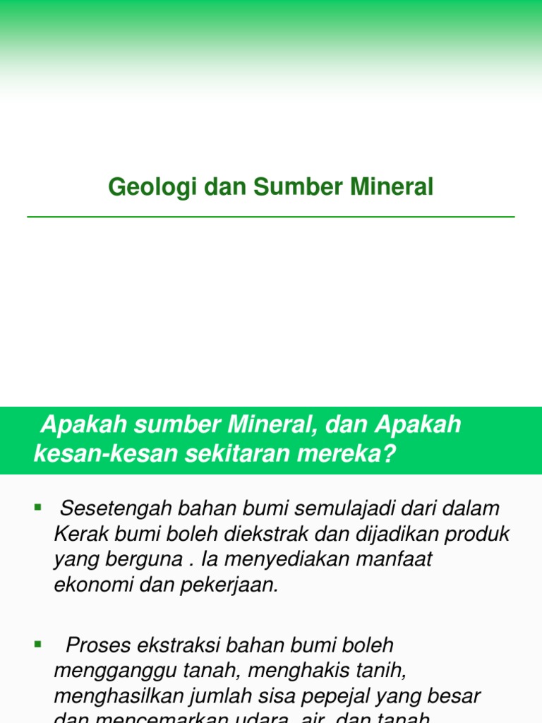 Geologi Sumber Mineral | PDF