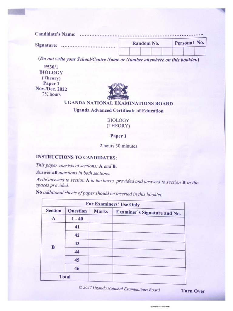 Uace Paper One 2022 | PDF
