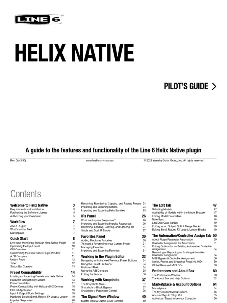 Helix Native Pilot Guide 3.50 - English | PDF | Installation (Computer Programs) | Mac Os