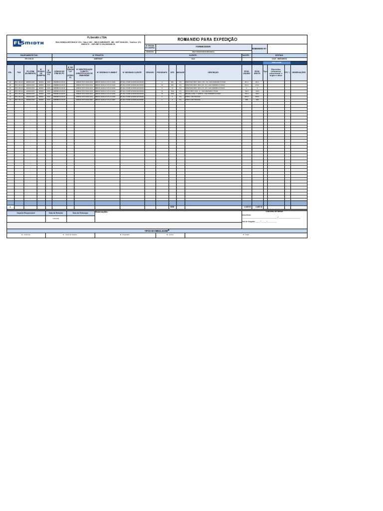 Romaneio - Entrega Do Portal | PDF