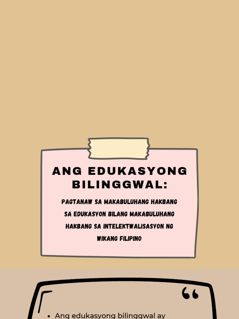 Ang Edukasyong Bilinggwal | PDF