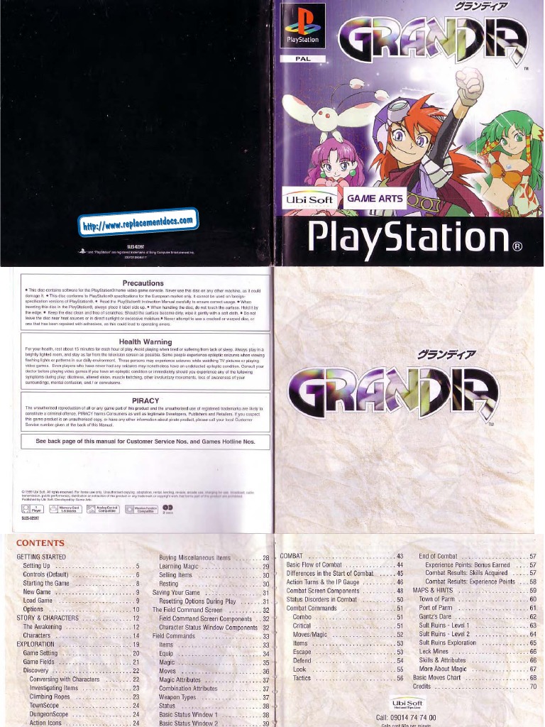 Grandia - Manual - PSX | PDF