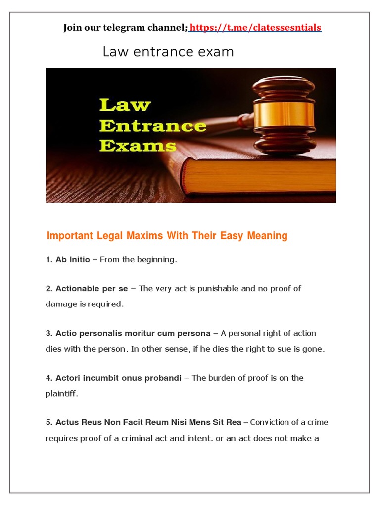 Important Legal Maxims With Their Easy Meaning | PDF | Ex Post Facto ...