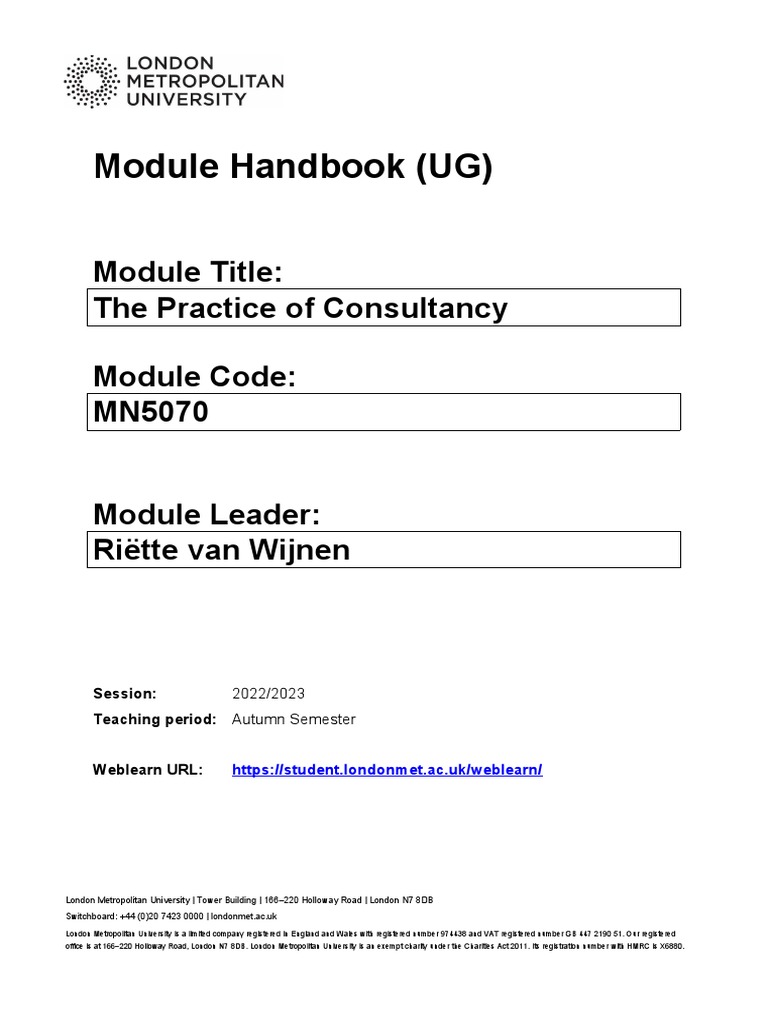 MN5070 Module Handbook 2022.23 | PDF