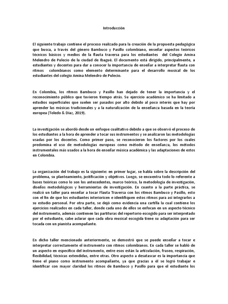 Introducción | PDF | Método de enseñanza | Ritmo