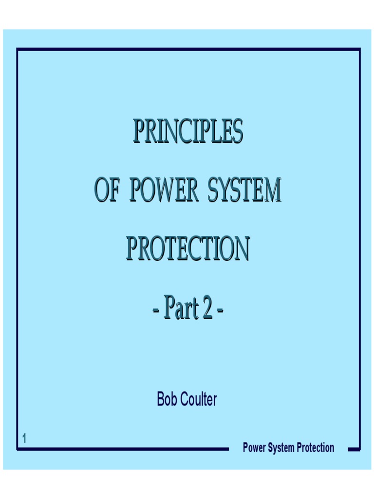 Principal Of Power System Protection Part 2 Pdf Transformer Electrical Impedance 
