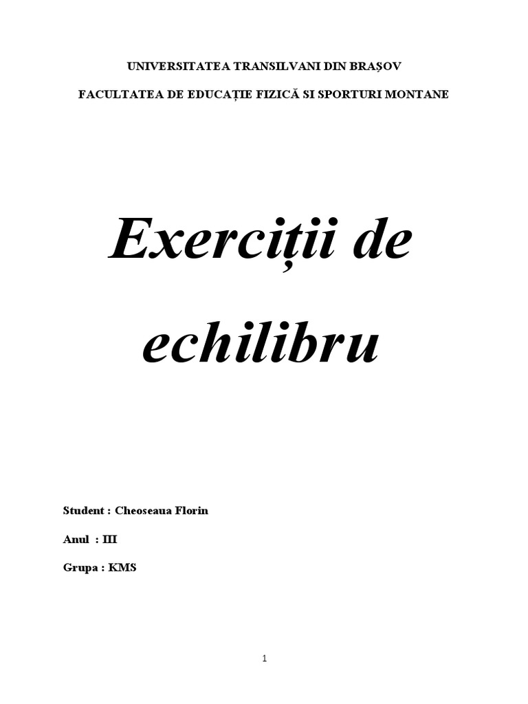 Exercitii de Echilibru 1 2 PDF Free | PDF