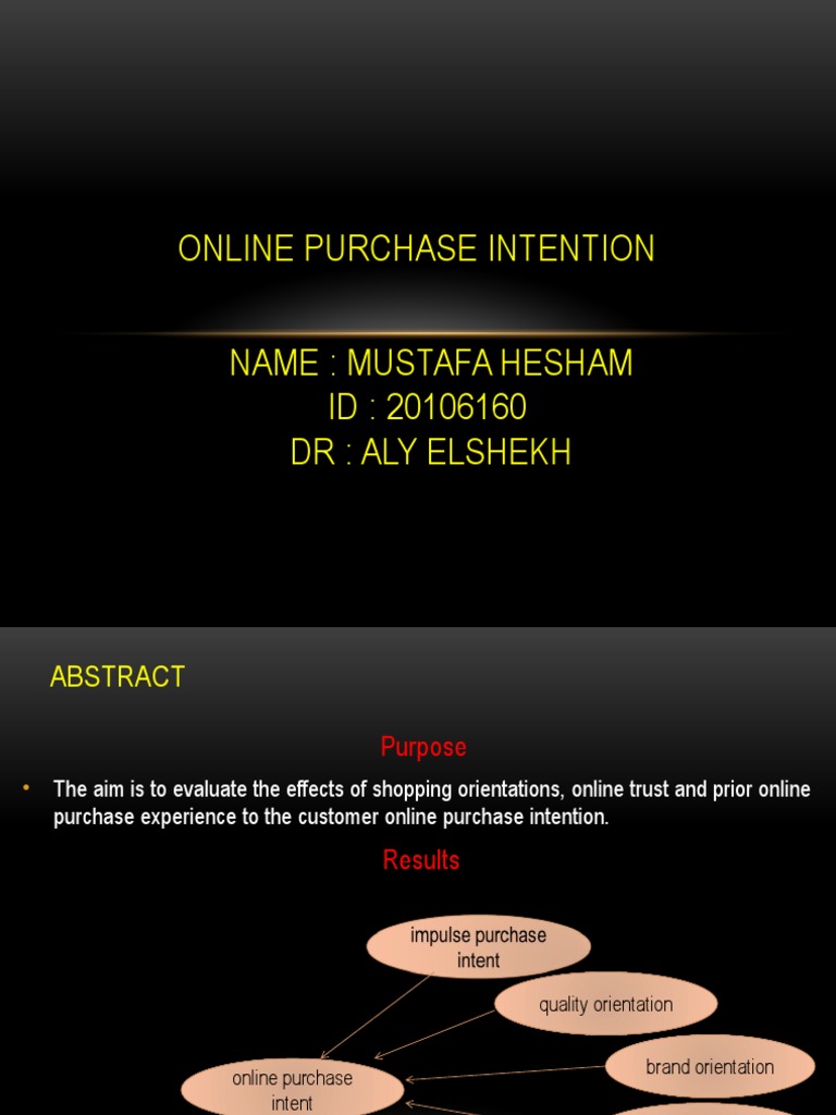 Online Purchase Intention | PDF | Consumer Behaviour | Mass Media