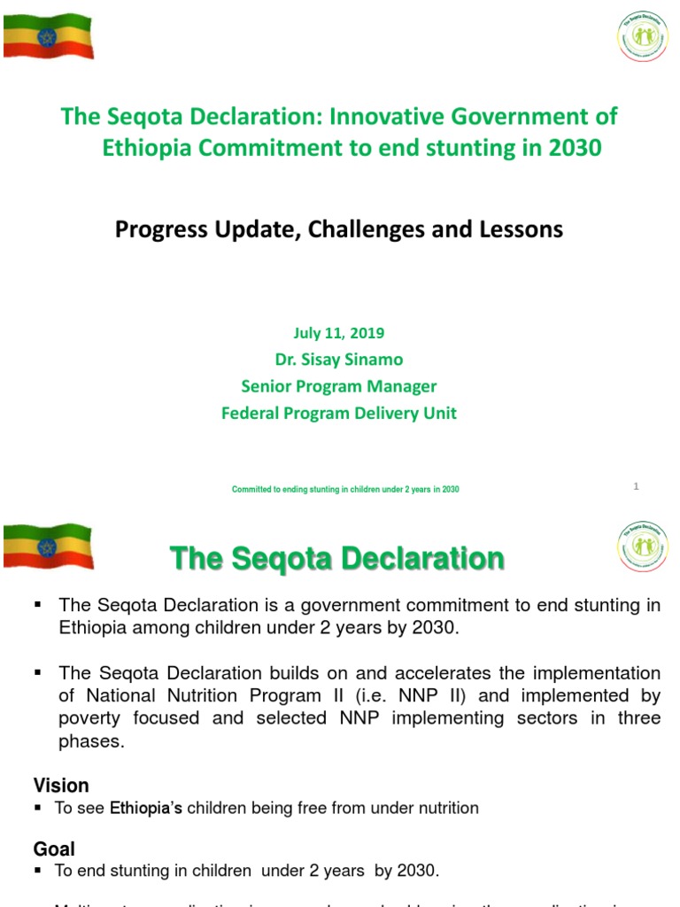 Seqota Declaration Presentation | PDF | Ethiopia | Economies