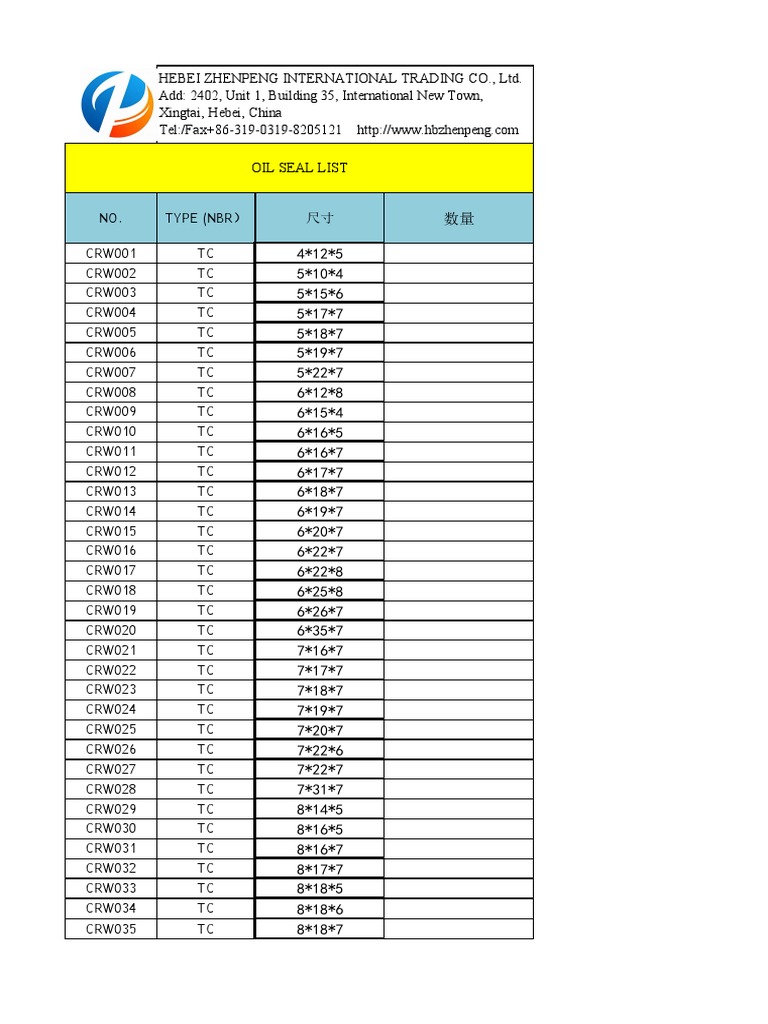 TC List Oil Seal | PDF