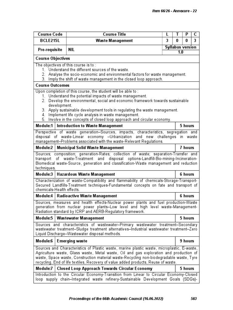 Bcle215l - Waste-Management - TH - 1.0 - 71 - Bcle215l - 66 Acp | PDF ...