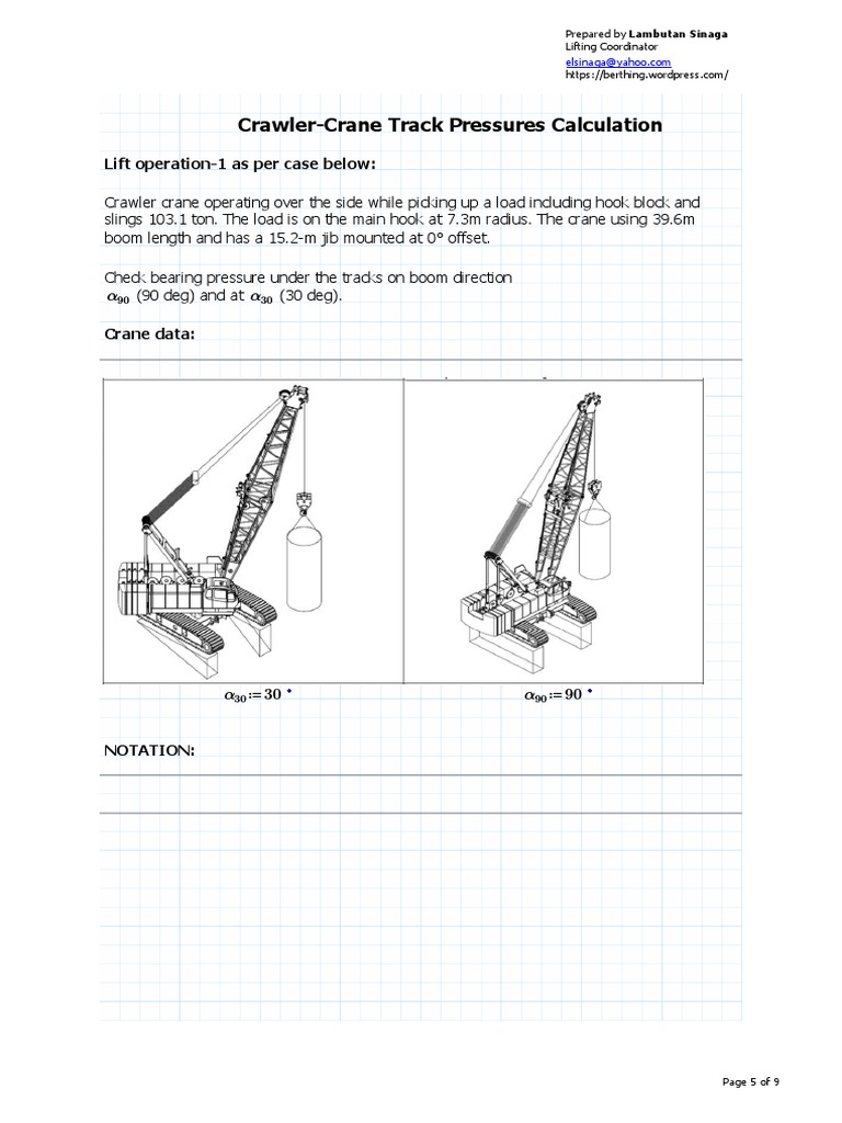 Crawler Crane Track Pressure Analysis | PDF | Crane (Machine ...