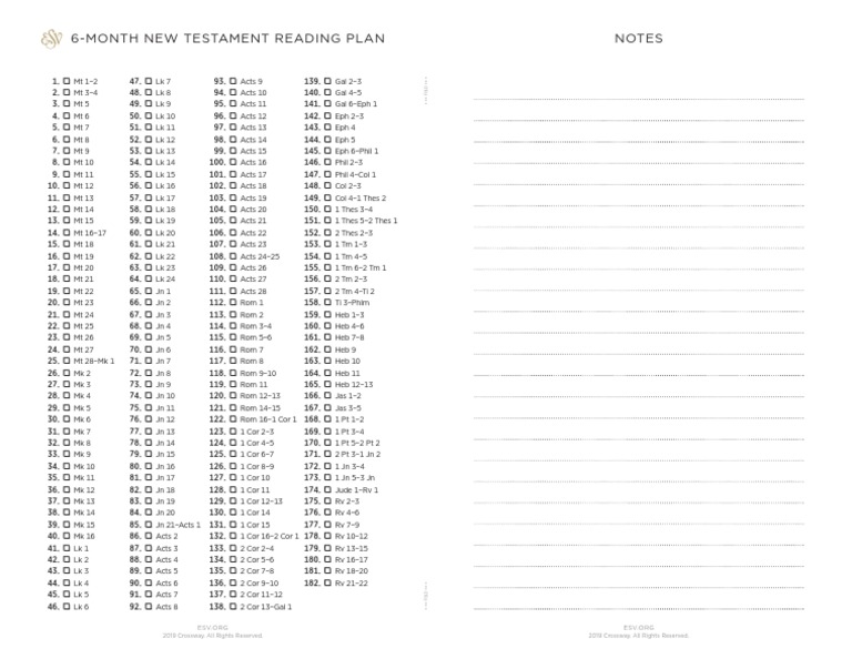 Esv 6 Month NT Reading Plan.3 | PDF