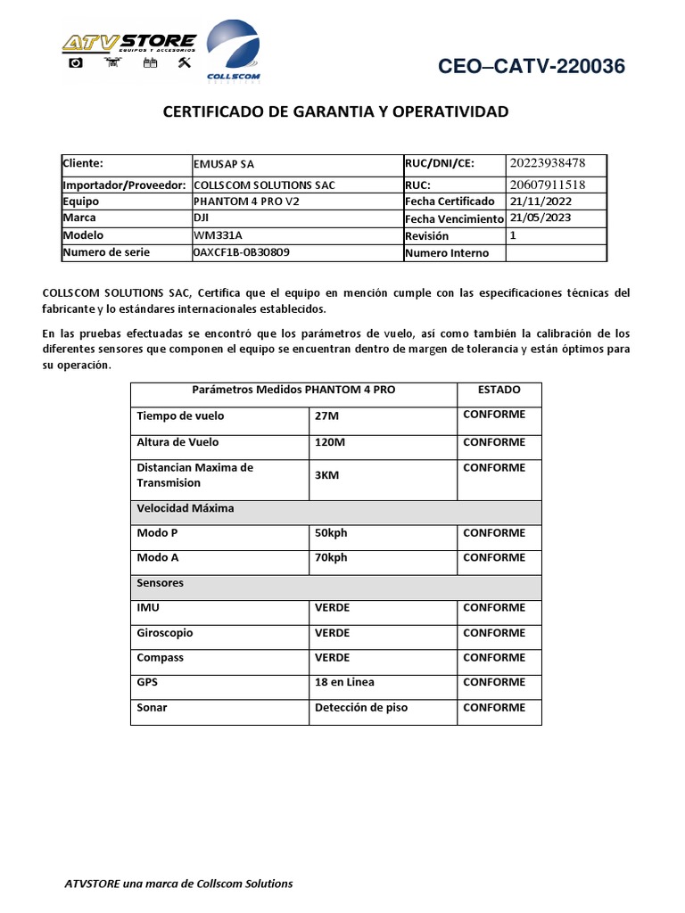 Ceo. Atv-2200036 | PDF