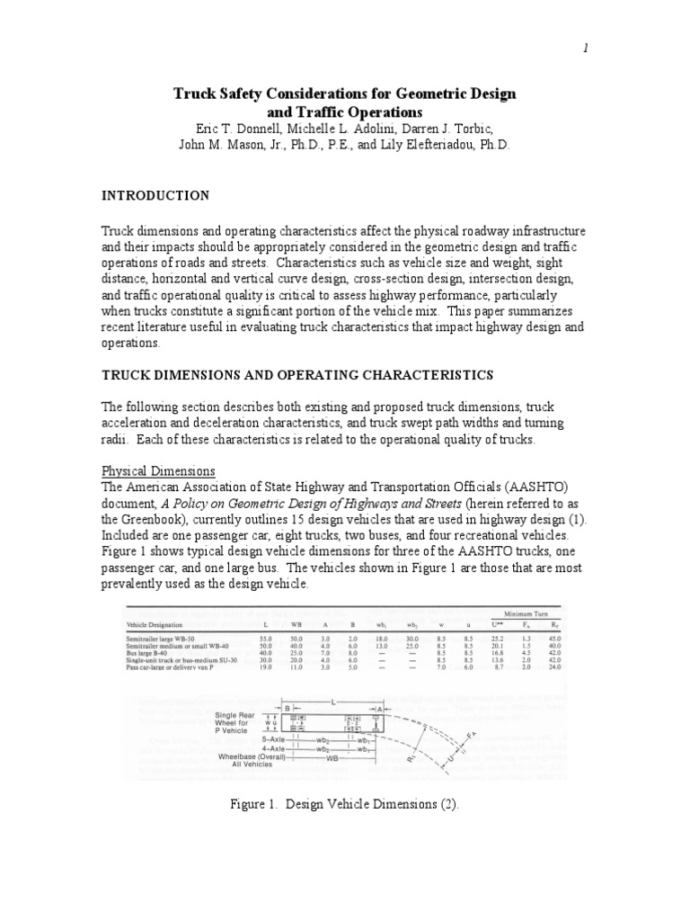 Truck Safety in Road Design Considerations | PDF | Semi Trailer Truck ...