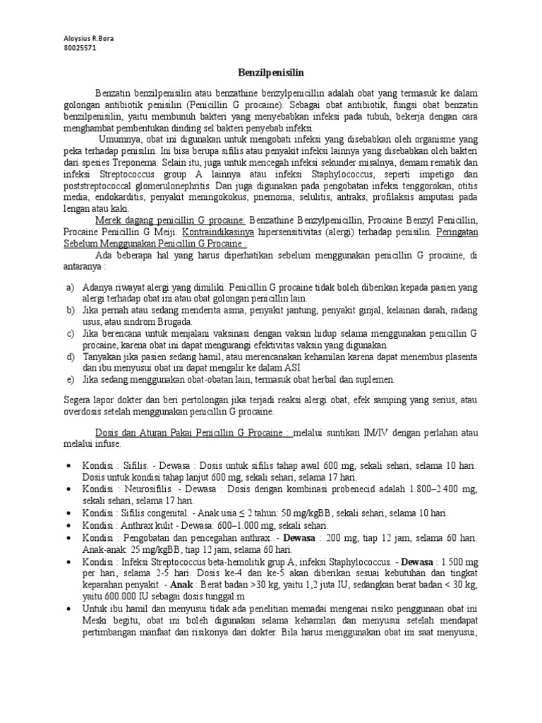 Benzilpenisilin | PDF