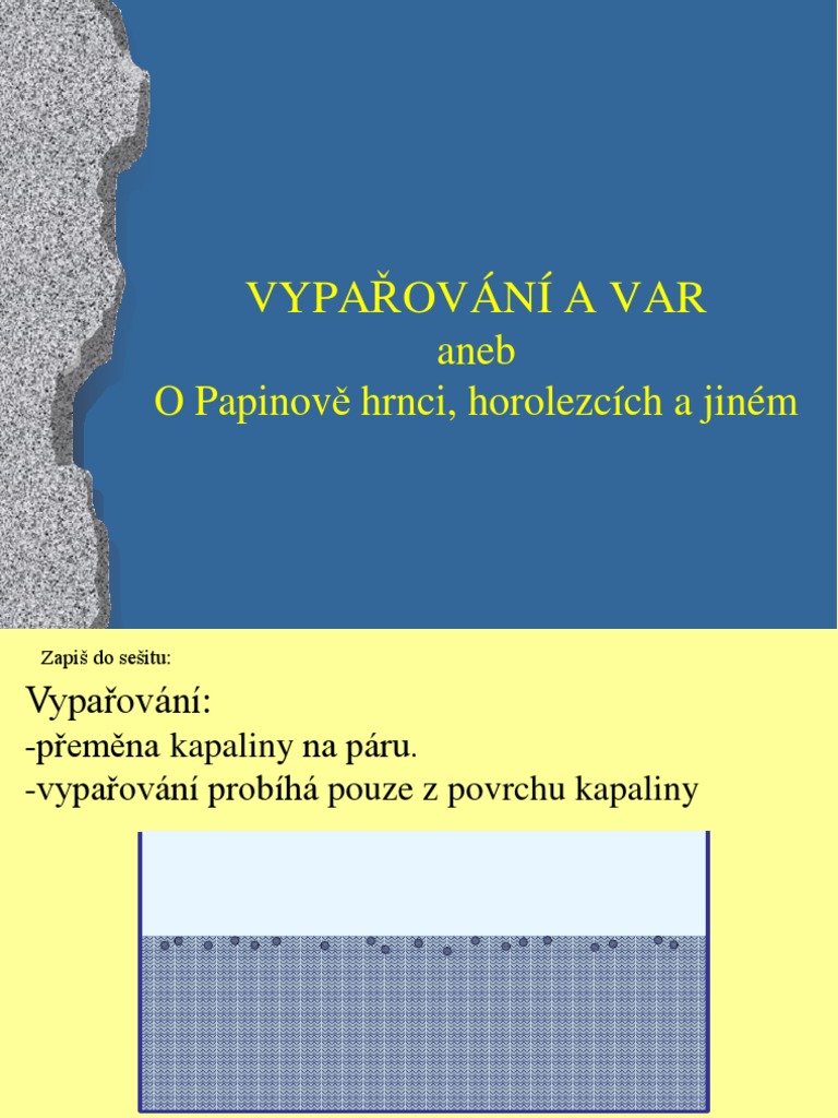 Vypařování A Var PDF | PDF