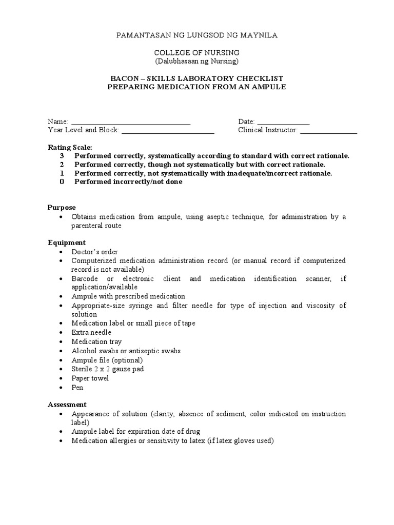 Ampule Medication Preparation Guide | PDF | Syringe | Injection (Medicine)