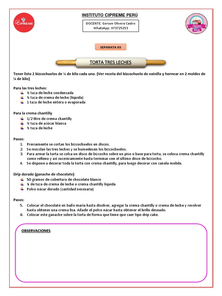Separata 03 Curso de Reposteria | PDF | Crema | Chocolate