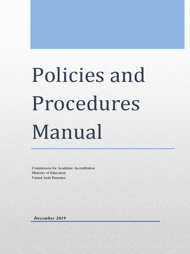 CAA Policies and Procedures Manual Nov 2020 | PDF