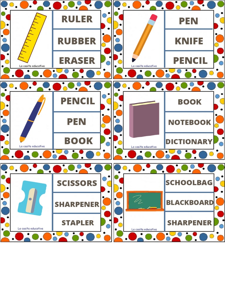 Material Escolar Ingles 4 Pra6r5 | PDF